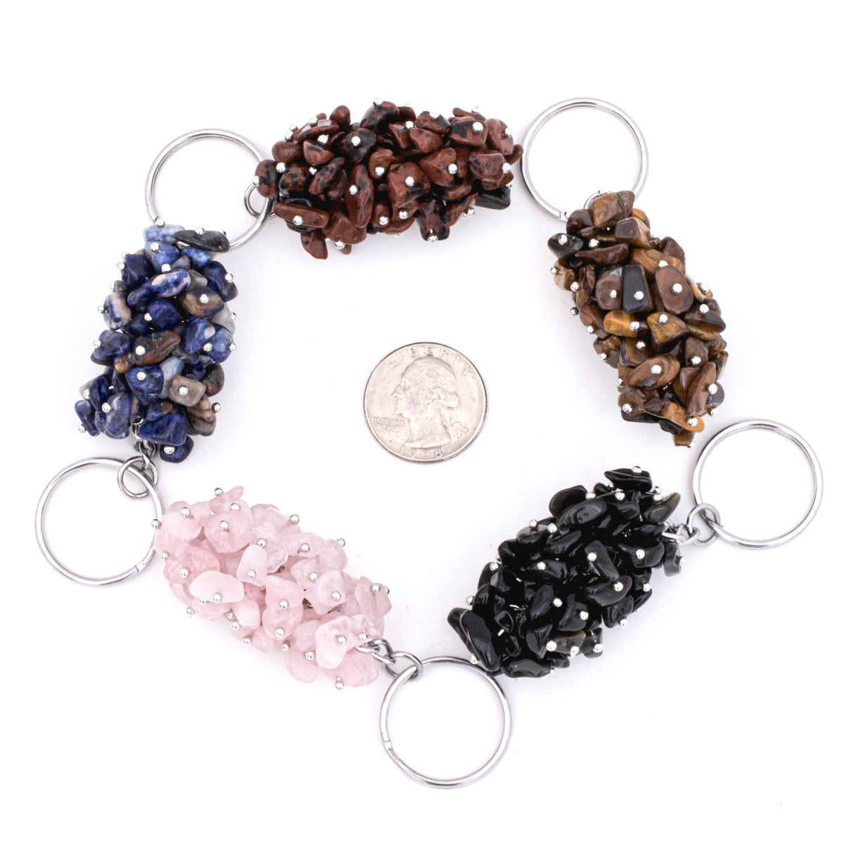 NEW! Gemstone Chip Grape Cluster Keychain | Tree of Life Gems