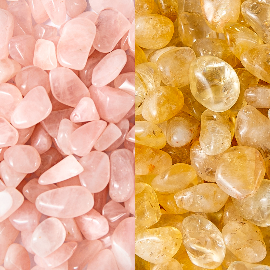 Tumbled Gemstone Rose Quartz & Citrine | Tree of Life Gems